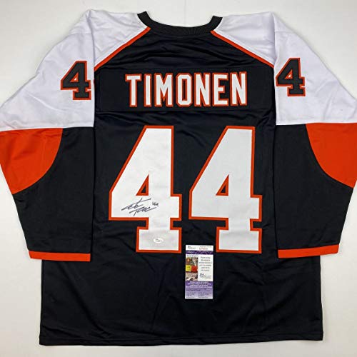 Autographed/Signed Kimmo Timonen Philadelphia Black Hockey Jersey JSA COA