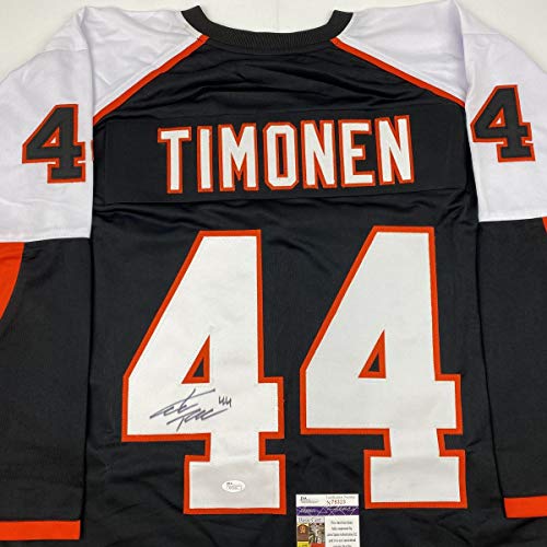 Autographed/Signed Kimmo Timonen Philadelphia Black Hockey Jersey JSA COA