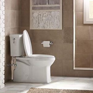 KOHLER 3814-0 Corbelle Comfort Height(R) elongated 1.28 gpf toilet with skirted trapway and Revolution 360 swirl flushing technology and left-hand trip lever (2 Piece), White