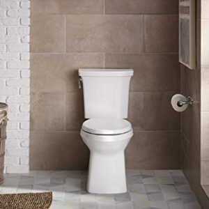 KOHLER 3814-0 Corbelle Comfort Height(R) elongated 1.28 gpf toilet with skirted trapway and Revolution 360 swirl flushing technology and left-hand trip lever (2 Piece), White