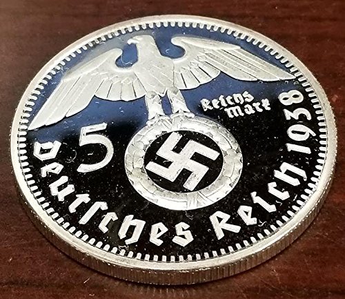 Third Reich 5RM Hindenburg coin silver plated