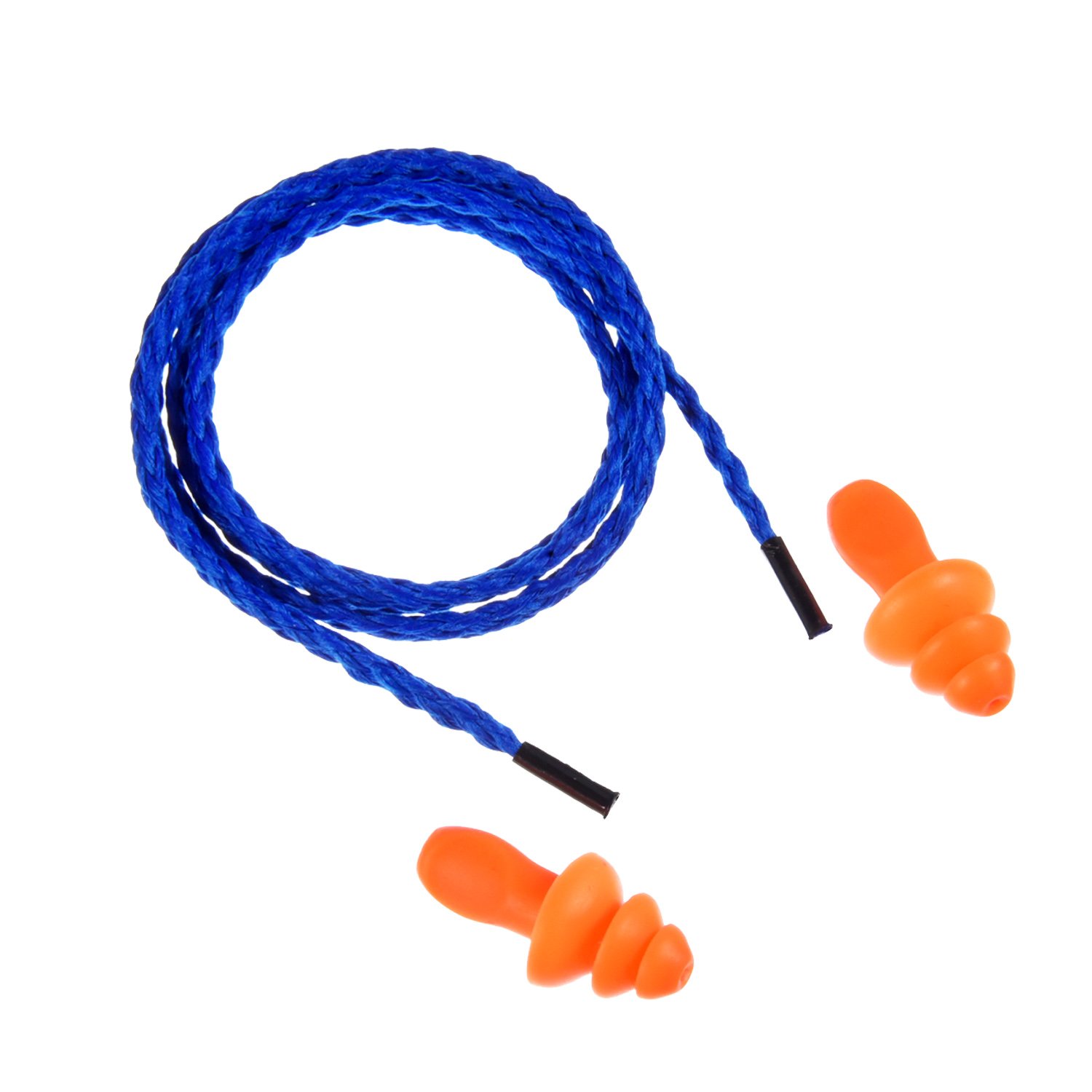 20 Pairs Corded Ear Plugs Reusable Silicone Earplugs with String Banded Ear Plug Sleep Noise Cancelling for Hearing Protection (Blue-Orange)