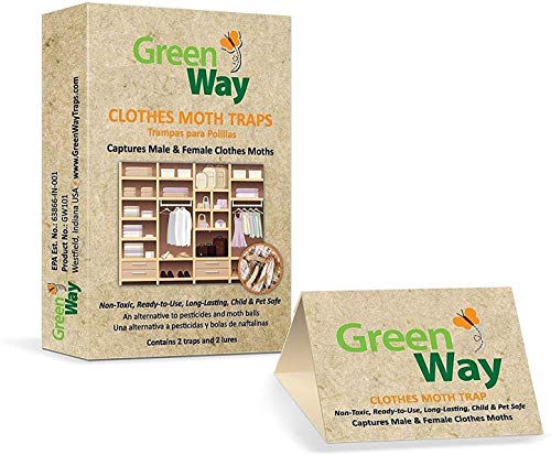 Greenway Clothes Moth Traps (24 Traps) - Moth Traps for Clothes Closets - Alternative to Cedar Balls and Moth Balls for Closet - Pheromone Attractant