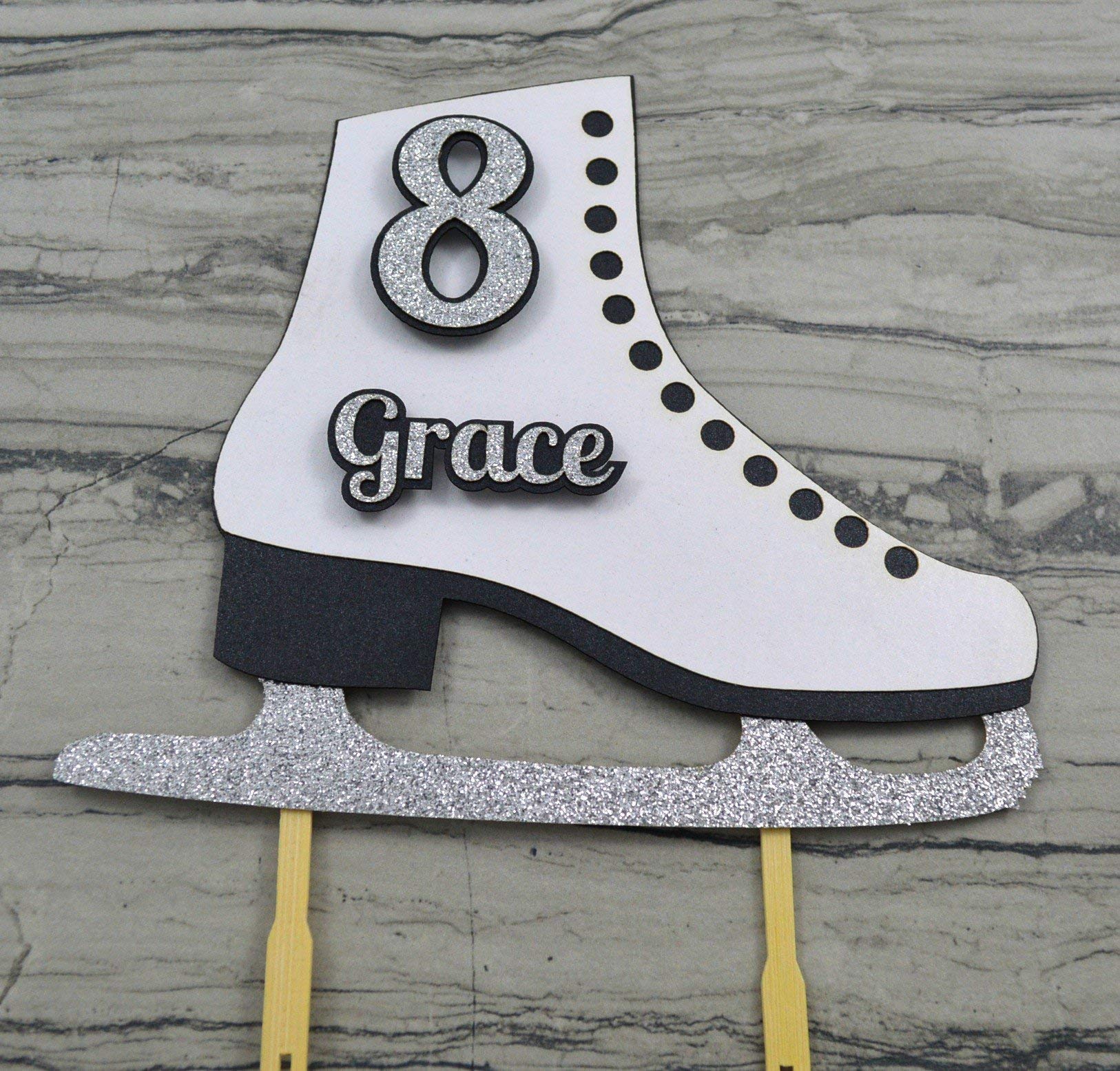 Ice Skate Cake Topper Personalized with Name and Age