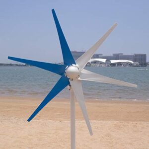 Marsrock 400W 12V AC 5 Blades Small Wind Turbine Generator with Charging Indicator Windmill MPPT Controller for Wind and Solar Hybrid Light Monitor Systems 2m/s Low Start Wind Speed(5S-400H-12W)