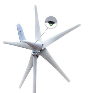 Marsrock 400W 12V AC 5 Blades Small Wind Turbine Generator with Charging Indicator Windmill MPPT Controller for Wind and Solar Hybrid Light Monitor Systems 2m/s Low Start Wind Speed(5S-400H-12W)