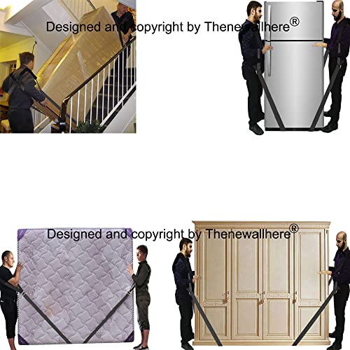 Thenewallhere Moving Straps,for Shoulder Lifting or Carrying Furniture,Equipment,Mattress,Appliance.Adjustable Moving Accessories Supplies.2-Person Movers Easily Lift Heavy Objects Up to 800 Lbs