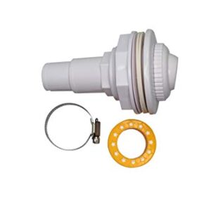 FibroPool Pool Return Jet Kit - Complete with Fittings, Eyeball Assembly, Clamp, Gaskets and PTFE Thread Tape - Compatible with Above Ground Pools