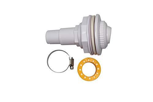 FibroPool Pool Return Jet Kit - Complete with Fittings, Eyeball Assembly, Clamp, Gaskets and PTFE Thread Tape - Compatible with Above Ground Pools