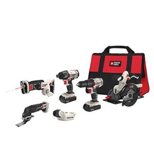 porter-cable pcck6116 20v max* lithium ion 6-tool combo kit