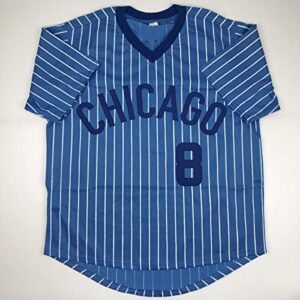 Autographed/Signed Andre Dawson Chicago Blue Pinstripe Baseball Jersey JSA COA