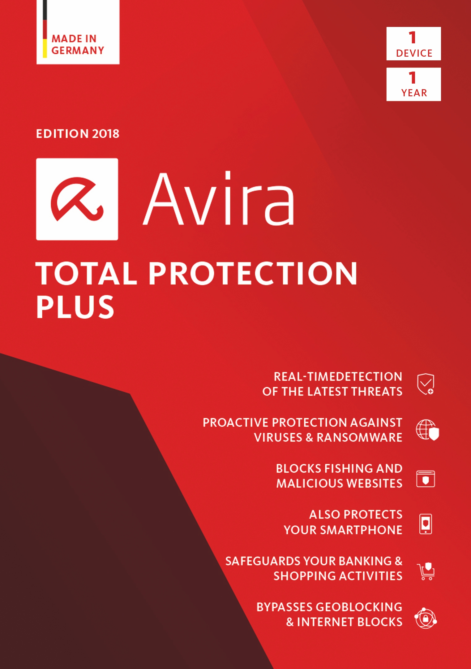 Avira Total Protection Plus 2018 | 1 Device | 1 Year | Download [Online Code]