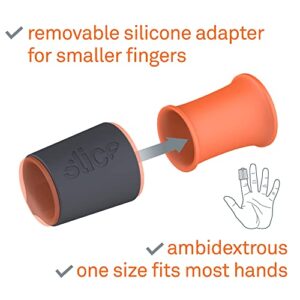 Slice 10583 Safety Cutter Ring, Fits on Tip of Finger, Package Opener, Finger Friendly Micro-Ceramic Blade Lasts 11x Longer Than Metal, Reduce Fatigue & Strain