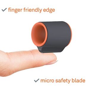 Slice 10583 Safety Cutter Ring, Fits on Tip of Finger, Package Opener, Finger Friendly Micro-Ceramic Blade Lasts 11x Longer Than Metal, Reduce Fatigue & Strain