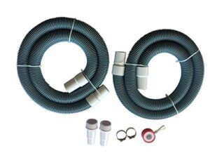 fibropool professional 1 1/2" swimming pool filter hose replacement kit (6 feet, 2 pack)