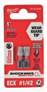 milwaukee 48-32-4440 insert bit ecx 1/4"hex, 2 pack