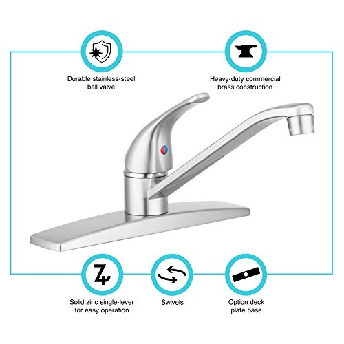 Dura Faucet DF-NMK600-SN RV Swivel Kitchen Sink Faucet (Brushed Satin Nickel)