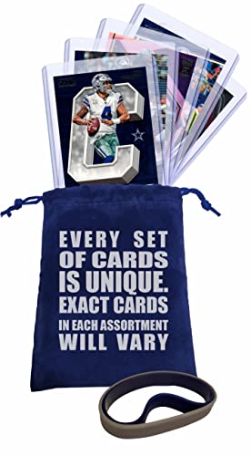 Dak Prescott Football Cards Gift Bundle - Dallas Cowboys (5) Assorted Trading Cards