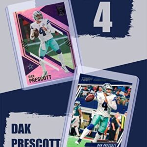 Dak Prescott Football Cards Gift Bundle - Dallas Cowboys (5) Assorted Trading Cards