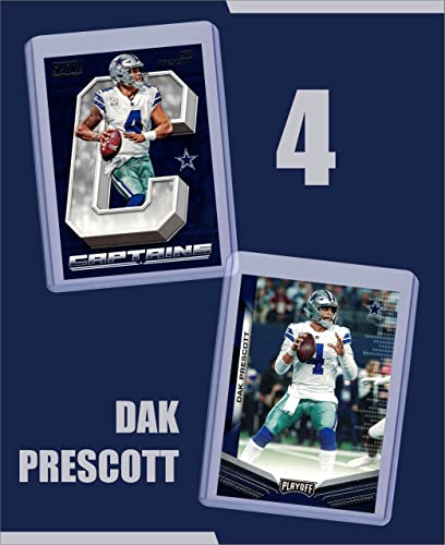 Dak Prescott Football Cards Gift Bundle - Dallas Cowboys (5) Assorted Trading Cards