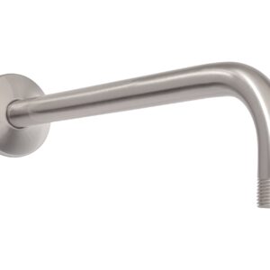 LDR Industries L-Shaped Shower Arm Extension, 12-Inch Length, Great for Rainfall and Adjustable Showerheads, Brushed Nickel Finish