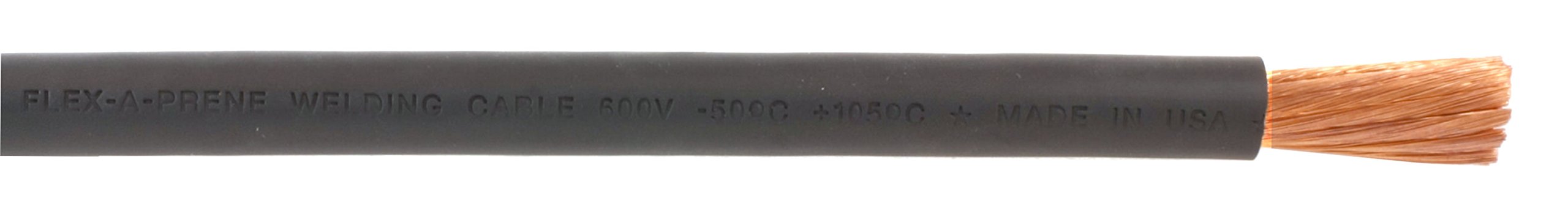 #1 Gauge AWG - Flex-A-Prene® - Welding/Battery Cable - Black - 600 V - Made in USA (100 FEET)