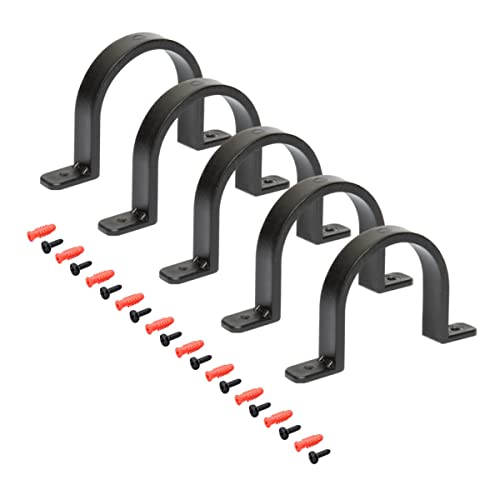 POWERTEC 70173 2-1/2" Hose/Pipe Hangers, 5 Pack,Black