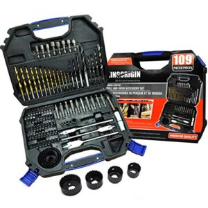 109 piece drill and drive accessory set,drill bits,drill bit set,drill set,drilling driving kit