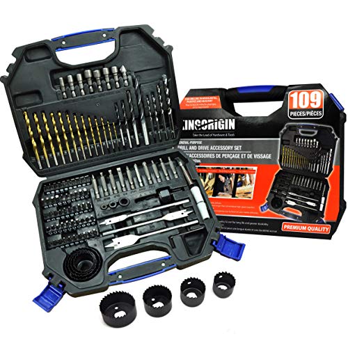 109 Piece Drill and Drive Accessory Set,Drill bits,Drill bit Set,Drill Set,Drilling Driving kit