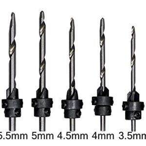 Bastex 7 Piece Countersink Drill Bit Set. Great Carpentry Reamer, Made for Woodworking. Screw Hole Cutter with Adjustable Depth