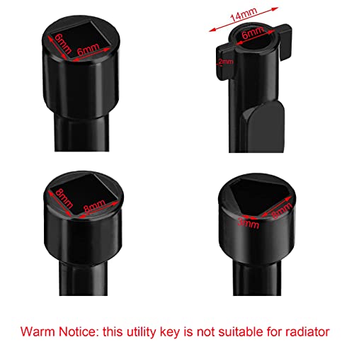 Shappy 2 Pack Electric Cabinet Keys Gas Meter Keys Utility 4-Way Keys for Multi-application (Black)