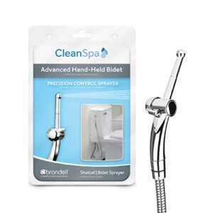 hand held bidet sprayer for toilet: brondell cleanspa advanced bidet attachment with precision pressure control jet spray - ergonomic handheld bidet for toilet - toilet water sprayer and hose set