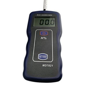 Grain Moisture Meter Integrated Grains Moisture Tester for 9 Grains Moisture Testing Wheat, Millet, Rice, Corn, Un-husked and Husked Rice MD7821 (Test 9 kinds of Grains)