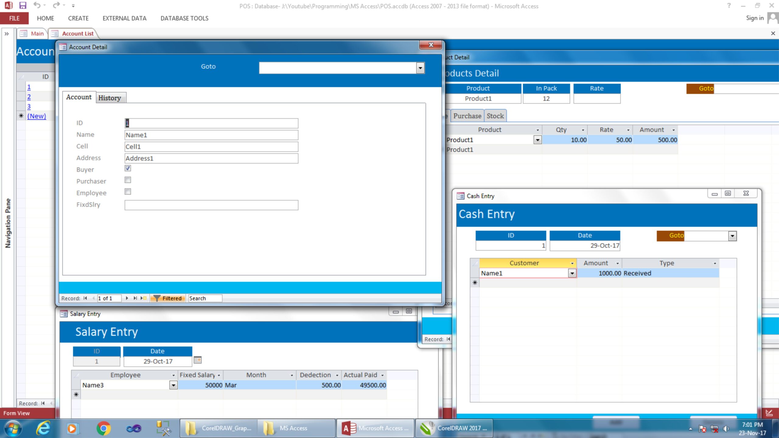 Point of Sale Management System with Relational Database