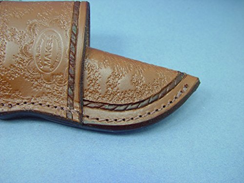 Buck 103 Cross Draw Genuine Leather Knife Sheath, 7" Right/Left Hand Knife Holster, Dyed Light Brown