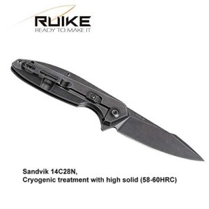 Ruike Folding Knive, Black, 420 Ss (P128-SB)