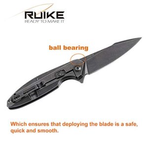 Ruike Folding Knive, Black, 420 Ss (P128-SB)