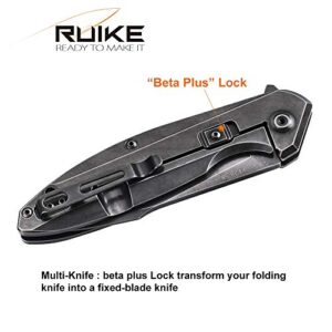 Ruike Folding Knive, Black, 420 Ss (P128-SB)