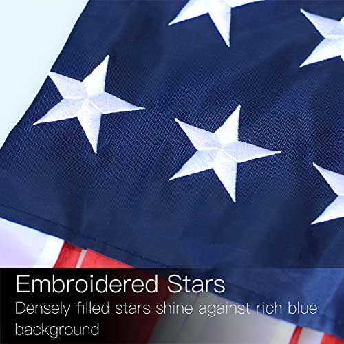 ANLEY 40 Inch American US Flag Windsock, Stars & Stripes USA Patriotic Decorations - Embroidered Stars and Fade Resistant - 3.3 Feet