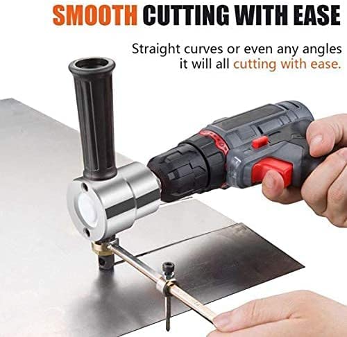 Illuminate Sheet Metal Nibbler, Double Headed Metal Cutter with Punch and Die, Extra Cutting Hole Tools and Step Drill Bit Included, Perfect for Car Repair and Household Repair Jobs