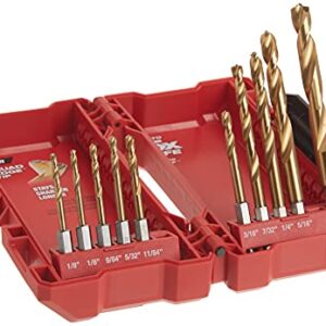 MILWAUKEE'S 48-89-4633 Shockwave Titanium Red Helix Drill Bit Set (10-Piece)