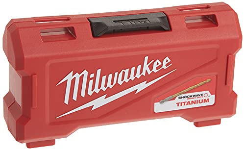 MILWAUKEE'S 48-89-4633 Shockwave Titanium Red Helix Drill Bit Set (10-Piece)