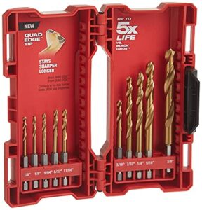 milwaukee's 48-89-4633 shockwave titanium red helix drill bit set (10-piece)