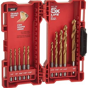 MILWAUKEE'S 48-89-4633 Shockwave Titanium Red Helix Drill Bit Set (10-Piece)