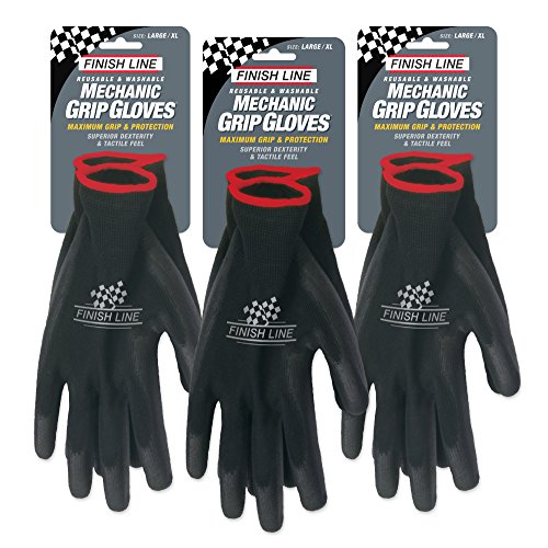 Finish Line Mechanic Grip Gloves (3 Pack), Large