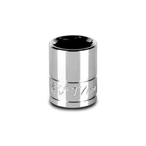 capri tools 17 mm shallow socket, 3/8-inch drive, 6-point, metric