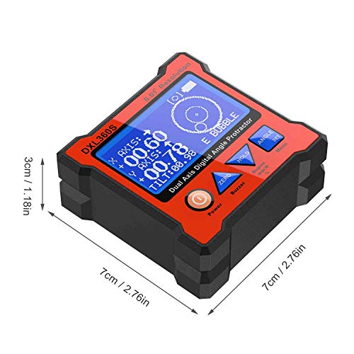 Digital Protractor DXL360S GYRO + Gravity 2 in 1 Digital LCD Protractor Inclinometer Dual Axis Level Box 0.01°Resolution