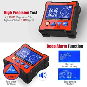 Digital Protractor DXL360S GYRO + Gravity 2 in 1 Digital LCD Protractor Inclinometer Dual Axis Level Box 0.01°Resolution