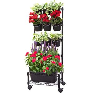 watex mobile green wall (single frame, black), bpa free planters