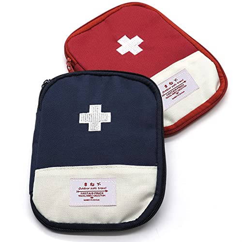 BURIUS Empty First Aid Bag Emergency Kit - 2Pcs Travel Size Survival Kit Small Medicine Bag, 7.1х5.1inch size, Office First Aid Kit Outdoor First Aid Kit For Car - Home First Aid Empty Medicine Bag